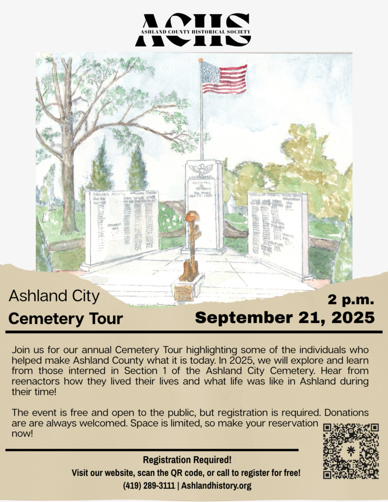 Cemetery Tour - Ashland County Historical Society